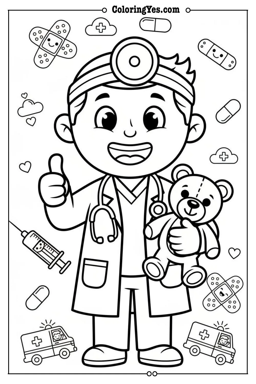Doctors coloring pages: +21 Best Free Prints to Download