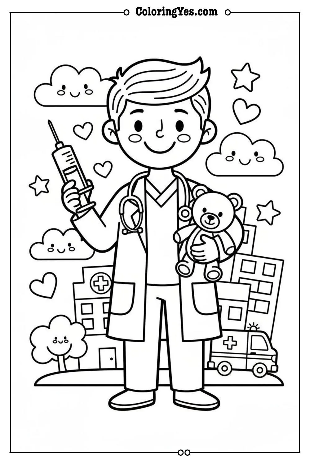 Doctors coloring pages: +21 Best Free Prints to Download