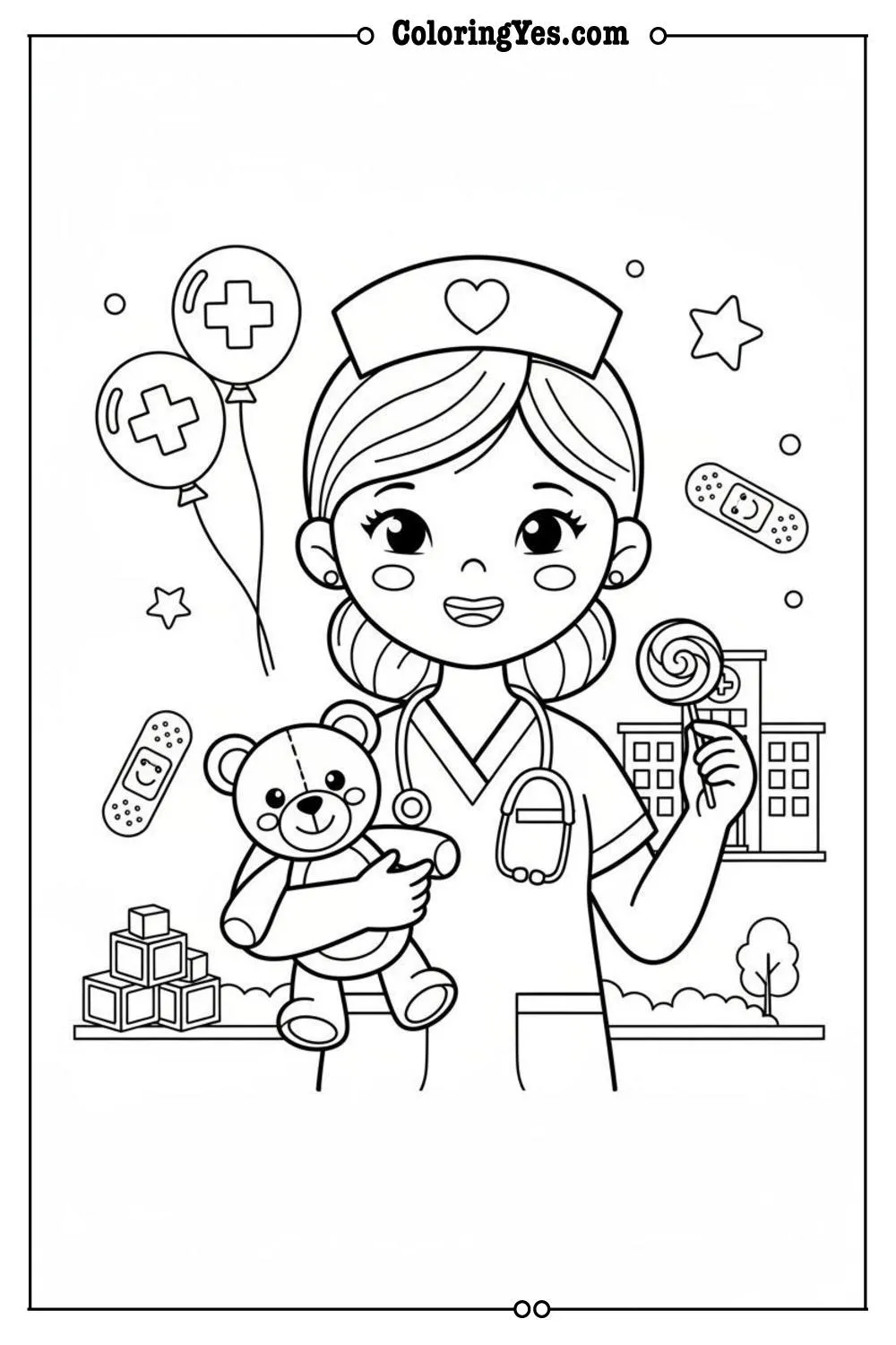 Nurses coloring pages: Best +21 Easy Designs to Relax