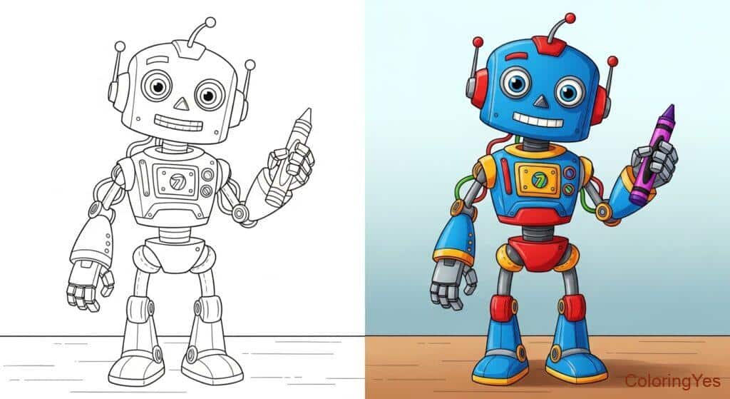 25+ Robot Coloring Pages Free Printable – Cool & Fun Designs