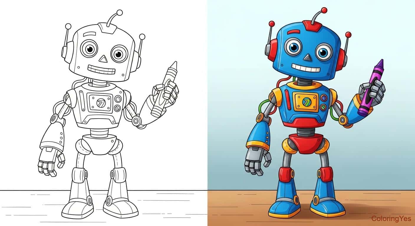 25+ Robot Coloring Pages Free Printable – Cool & Fun Designs
